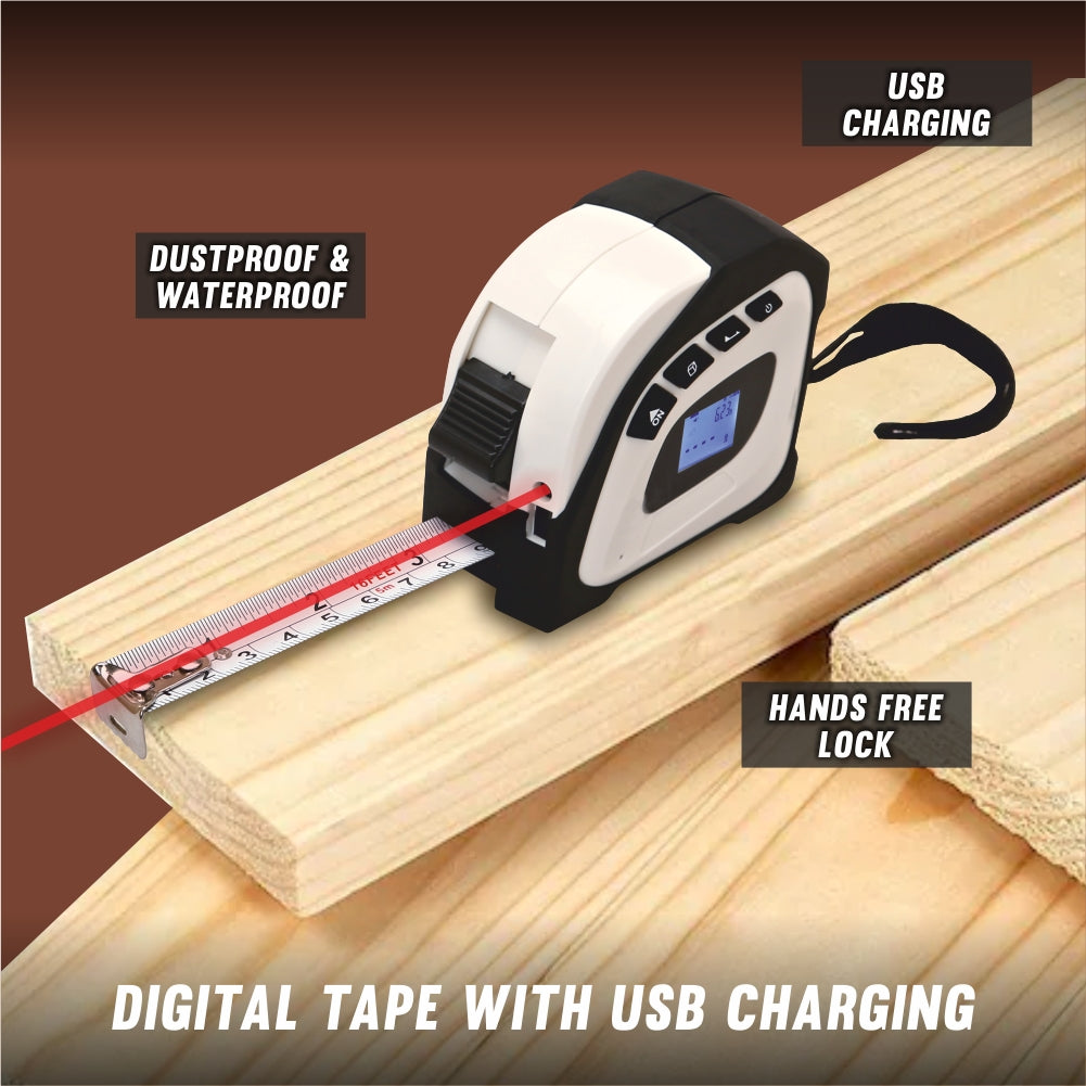 2-in-1 Digital Tape Measure With Laser
